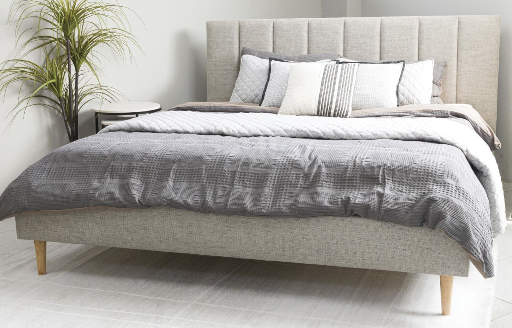 Sonian Upholstered Bed in Grey | InStyle Furniture