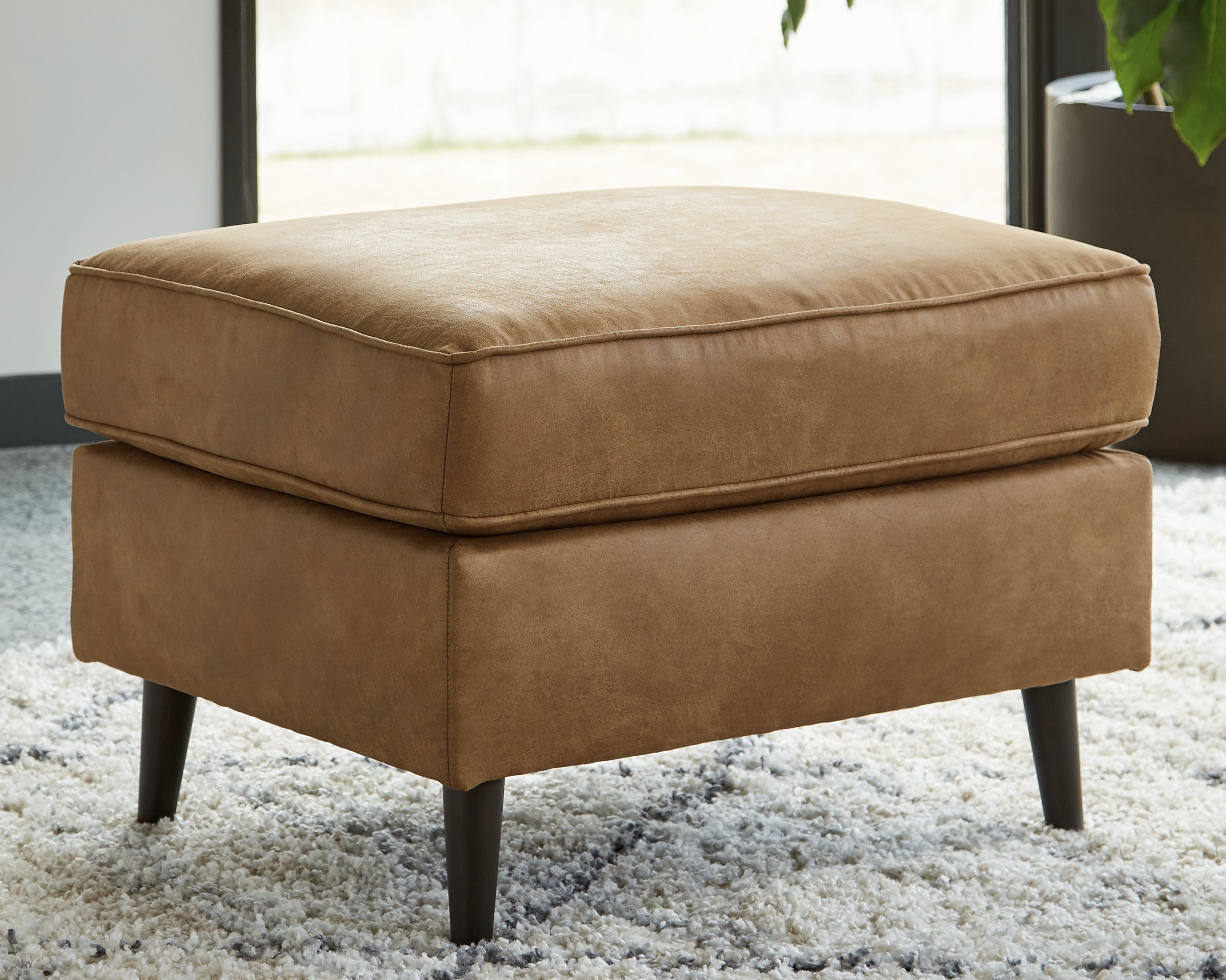 Maimz Ottoman Caramel – Mid-Century Faux Leather | InStyle – InStyle ...