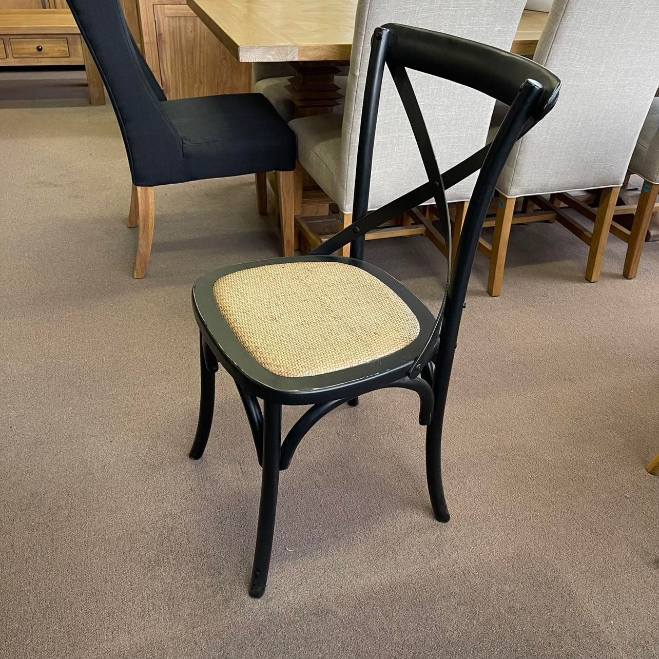Cross-back Chair - Rustic Black - InStyle Furniture