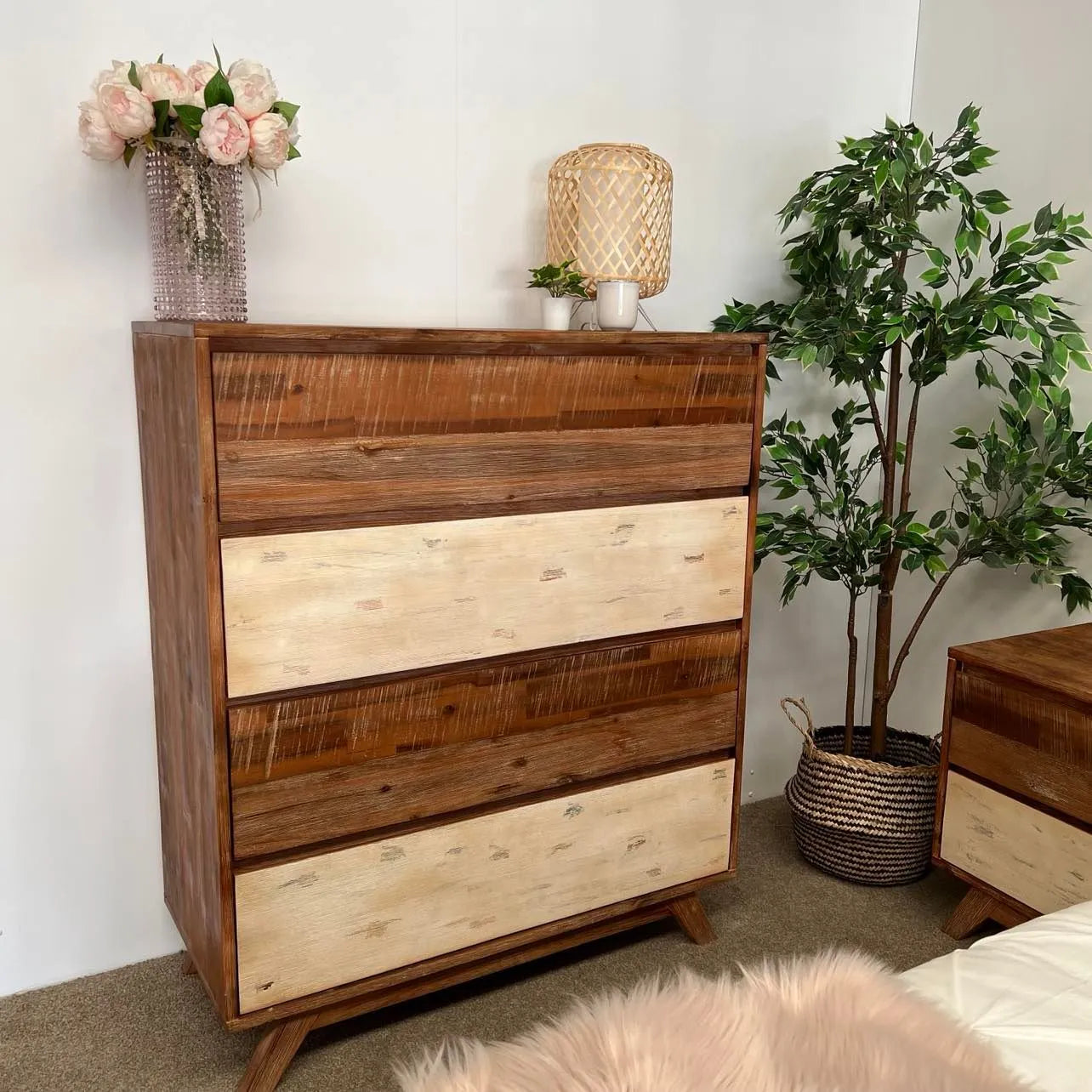 Boatwood Tallboy - Multi Mocha - InStyle Furniture