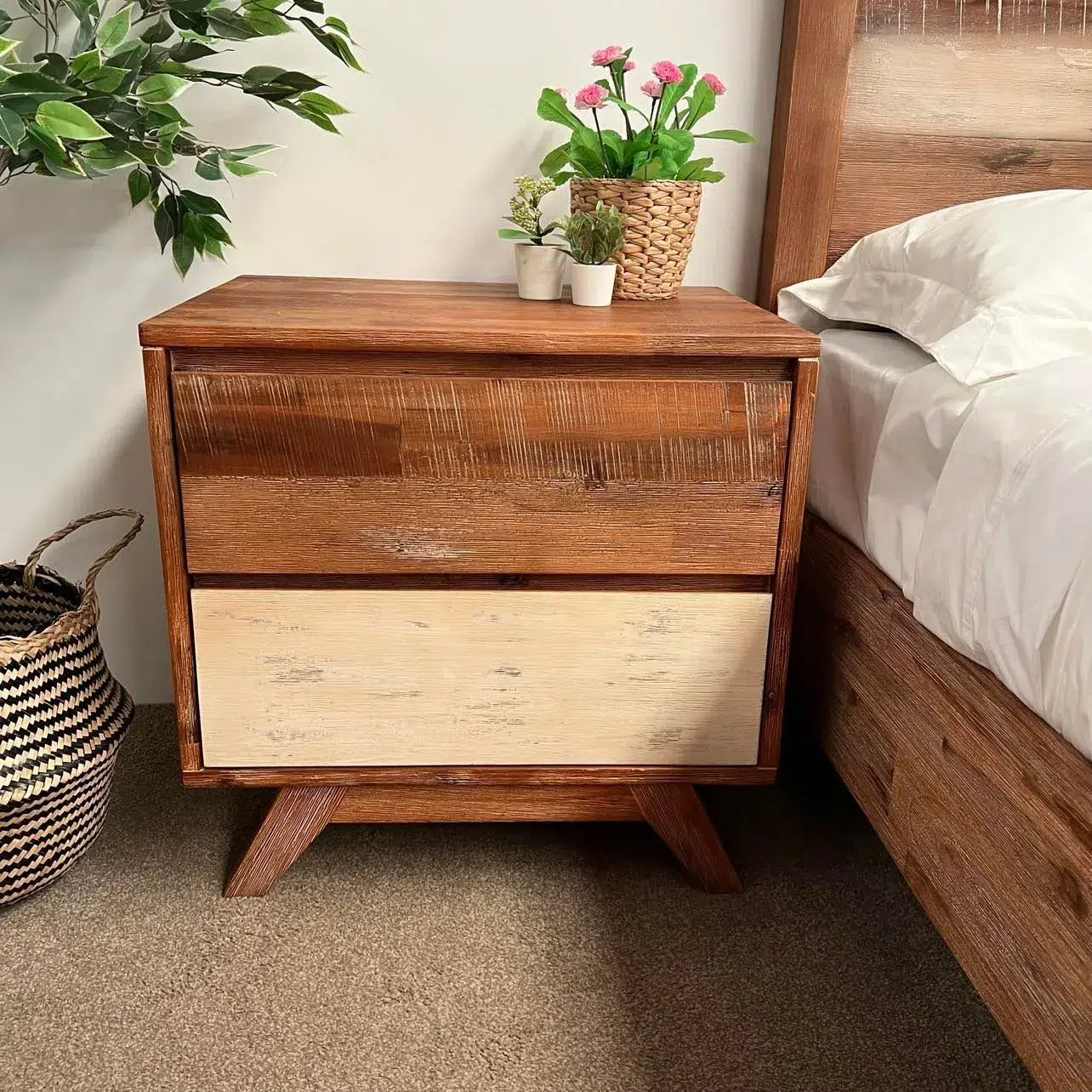 Boatwood Bedside Table - Multi Mocha - InStyle Furniture