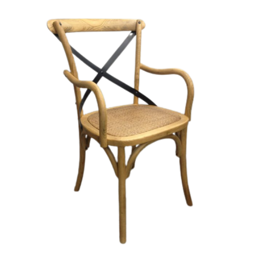 Chicago Cross Back Chair with Arm Rests – Solid Timber – InStyle Furniture