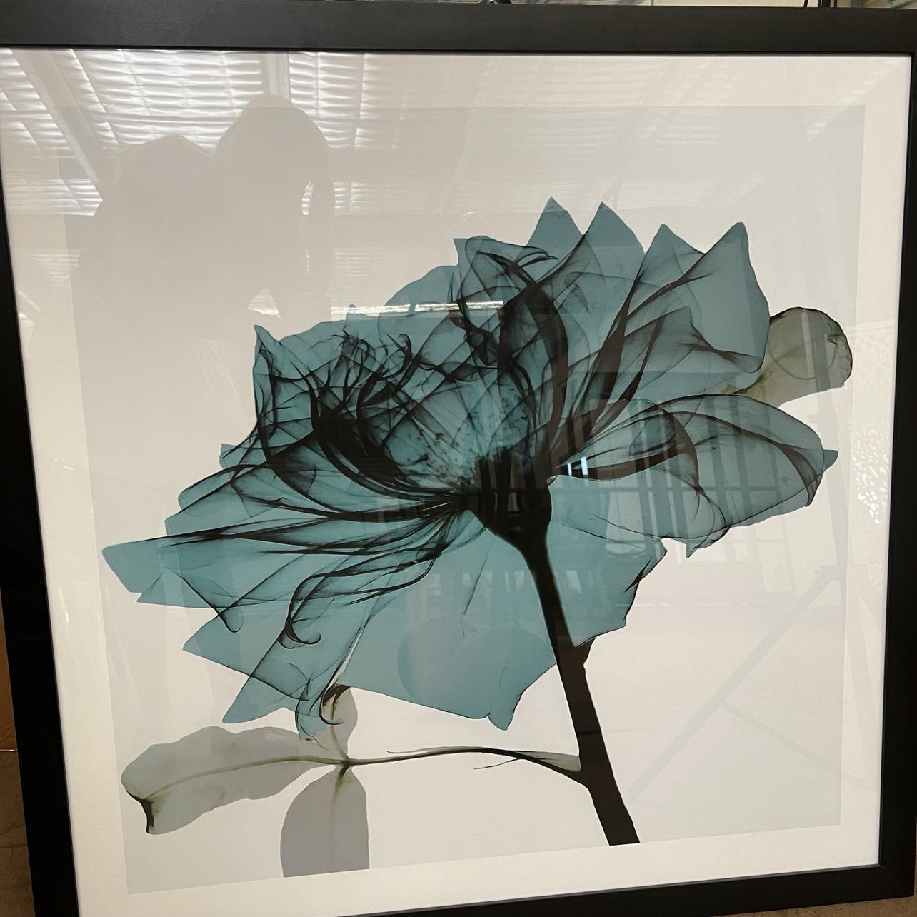 Flower - Stencil cut Canvas in Black Frame - InStyle Furniture
