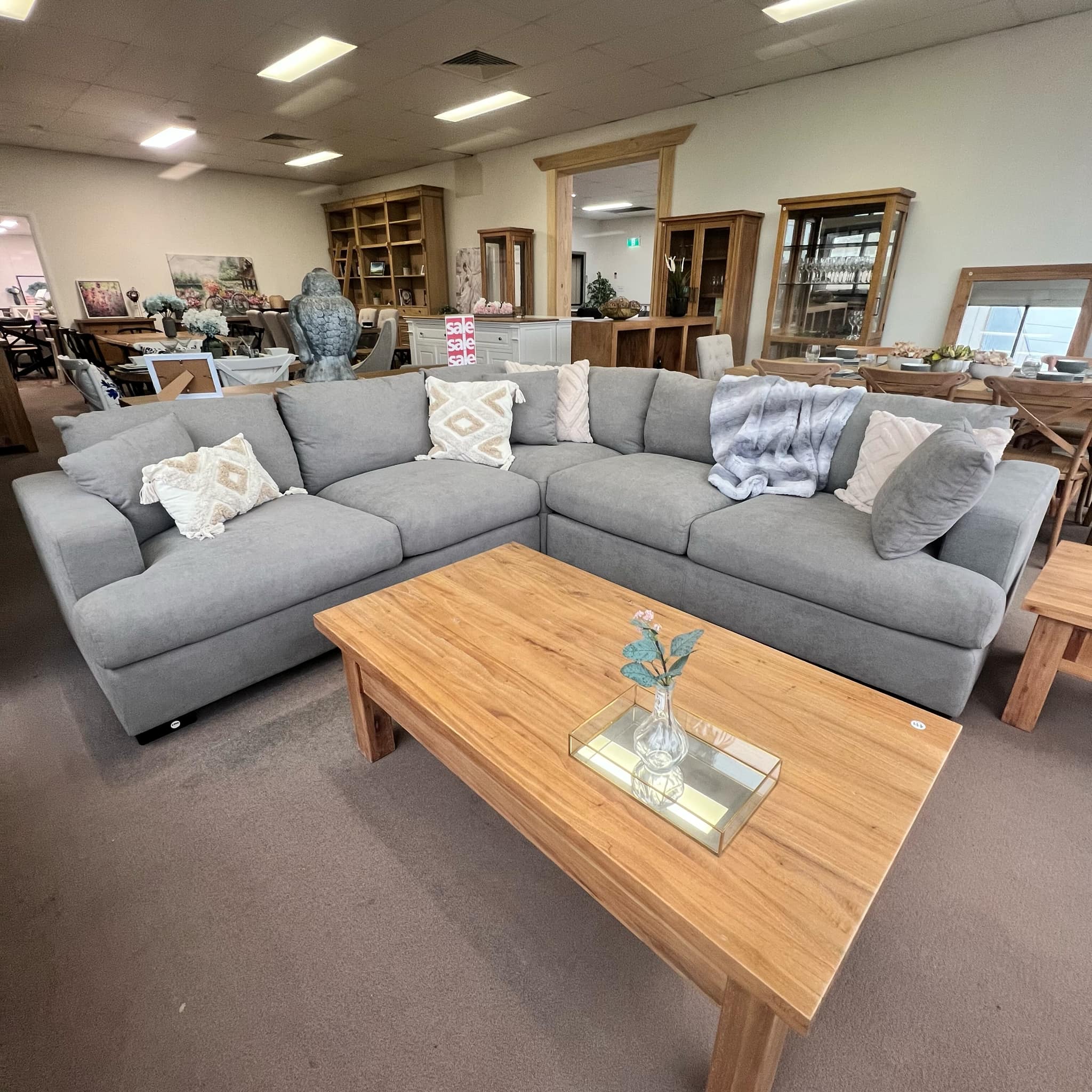 Hamilton 5 Seat Corner Lounge - Grey - InStyle Furniture