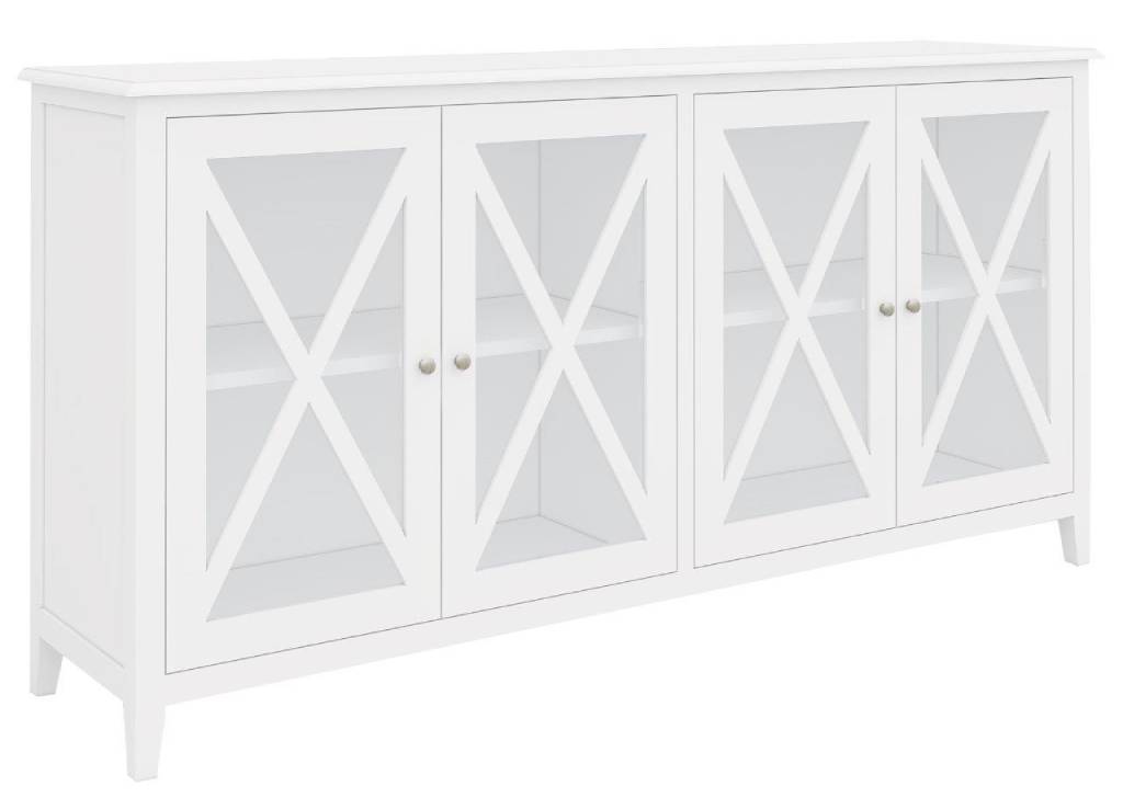 Hampton 4 glass door buffet - white - InStyle Furniture