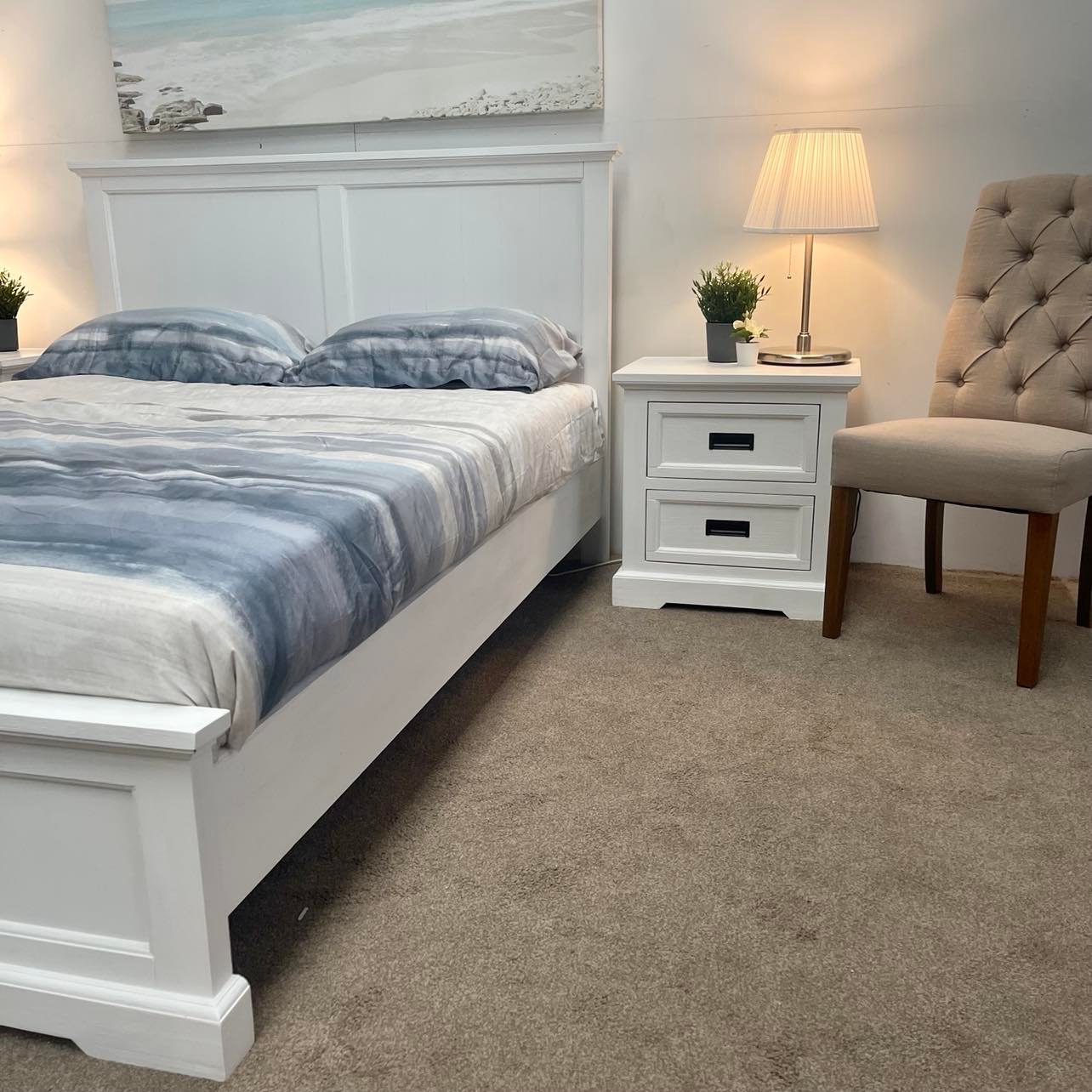 Hampton Coastal Bedside Table - White – InStyle Furniture