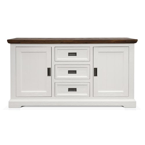 Hampton Coastal Two-Tone 1800mm Buffet - White & Walnut - InStyle Furniture
