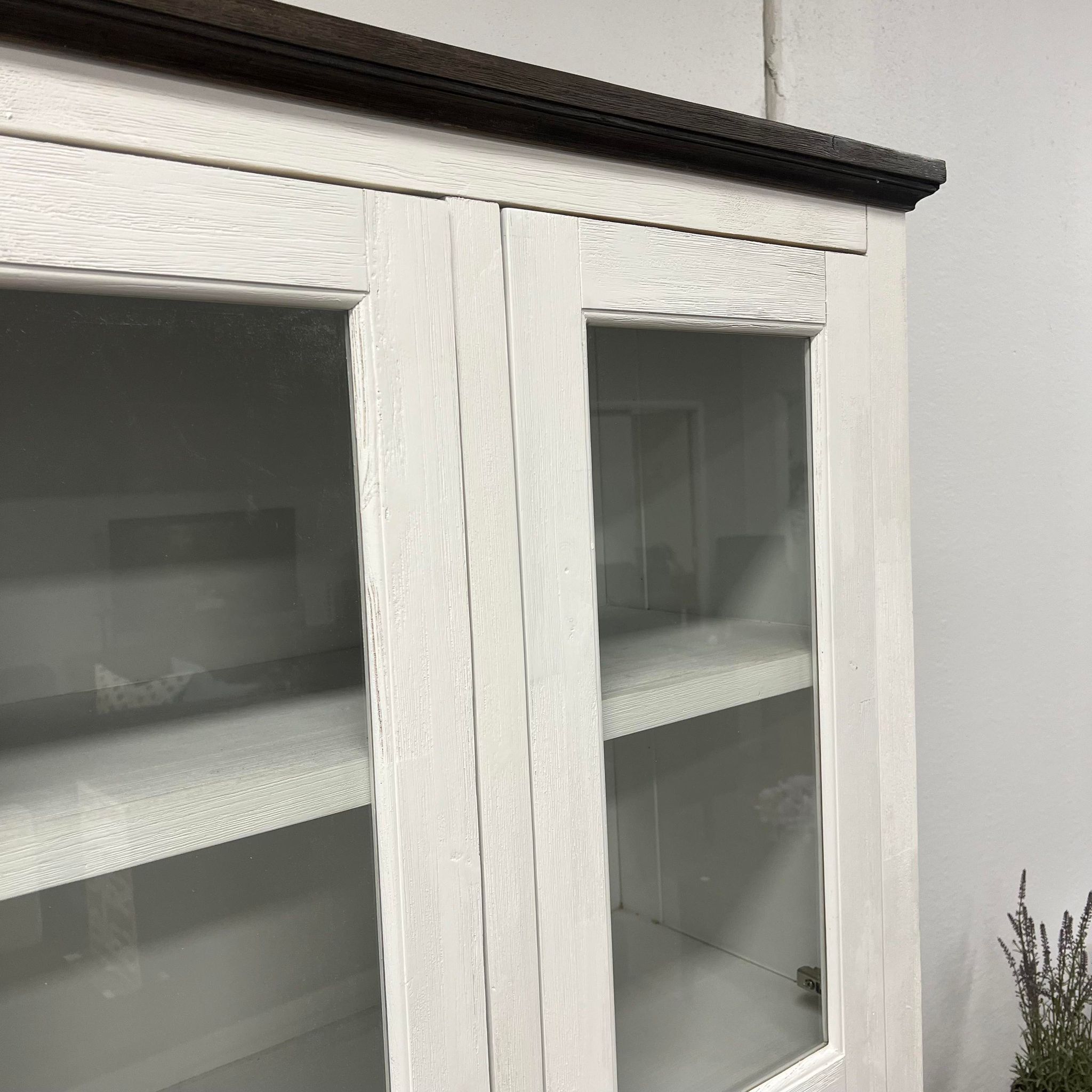 Hampton Coastal Two-Tone Display Cabinet - White & Walnut – InStyle ...
