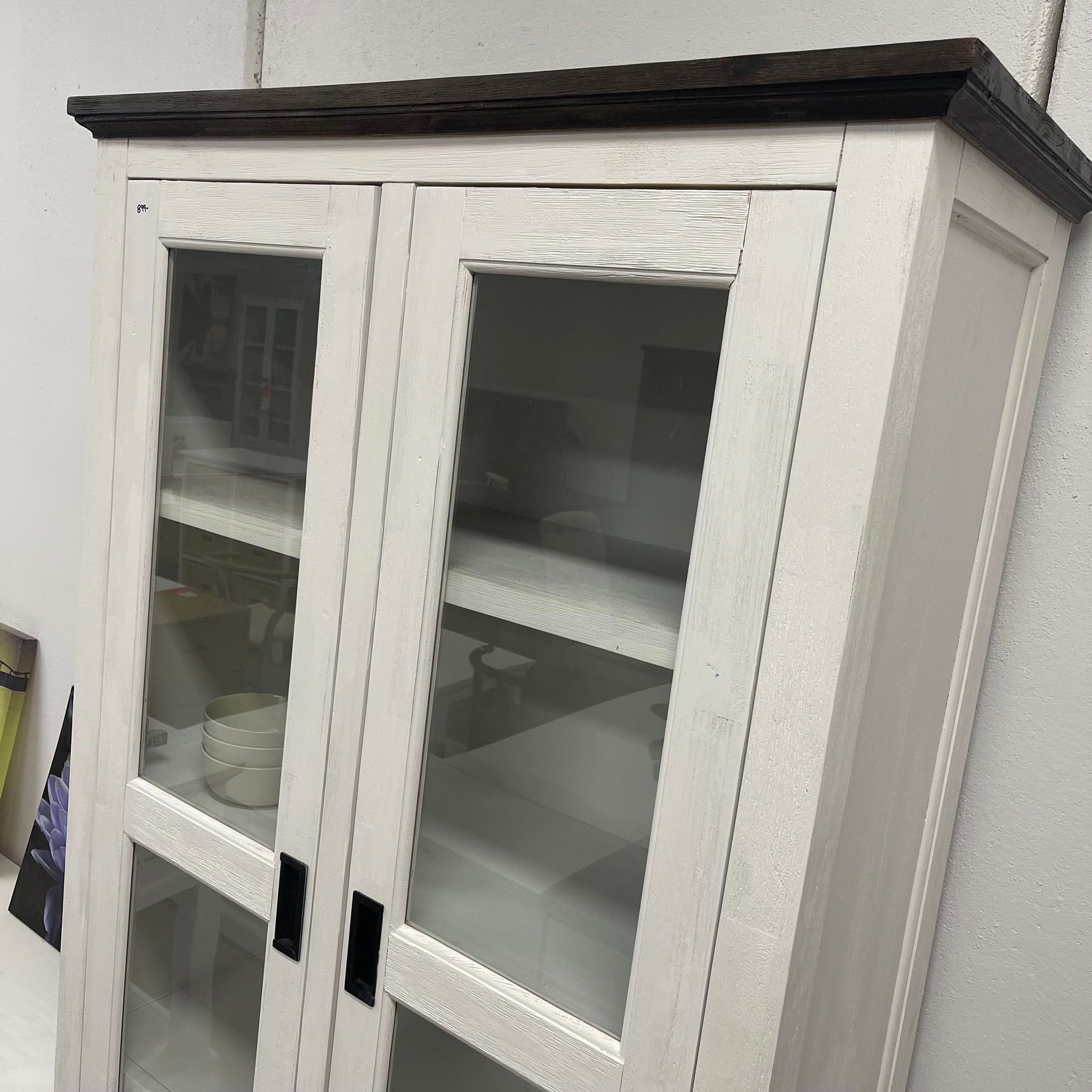 Hampton Coastal Two-Tone Display Cabinet - White & Walnut – InStyle ...