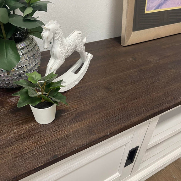 Hampton Coastal Two-Tone TV Unit 1700mm - White & Walnut – InStyle ...