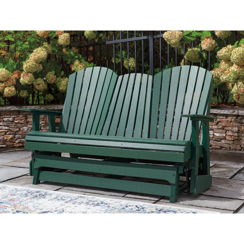 Hyland Wave Outdoor Loveseat Glider Green | InStyle Furniture