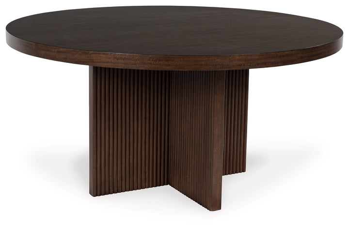 Korestone Round Dining Table Dark Brown – InStyle Furniture