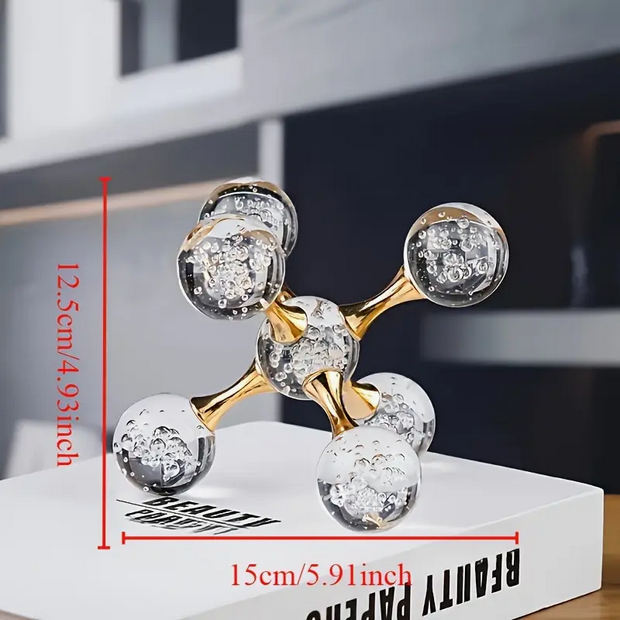 Luxury Geometric Metal Crystal Molecule Ball – Gold – InStyle Furniture