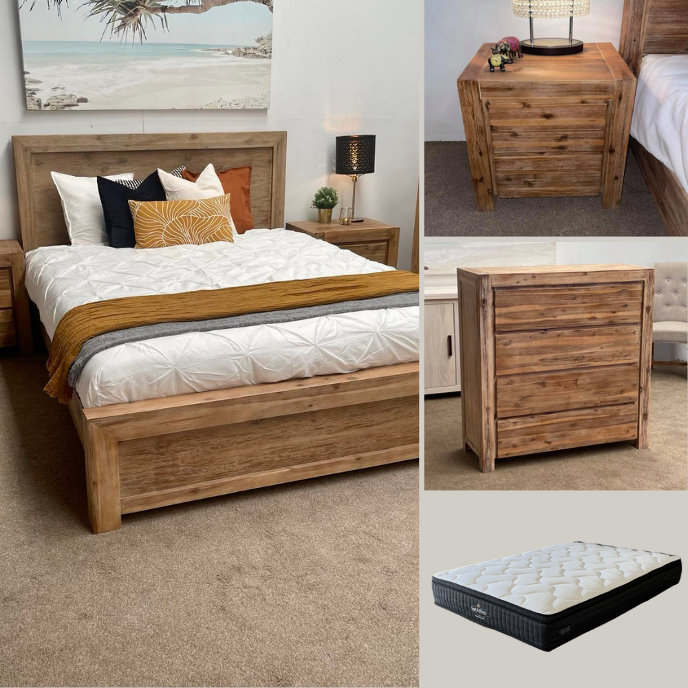 Matrix 5 Piece Queen Bedroom Package with Tallboy - Natural – InStyle ...
