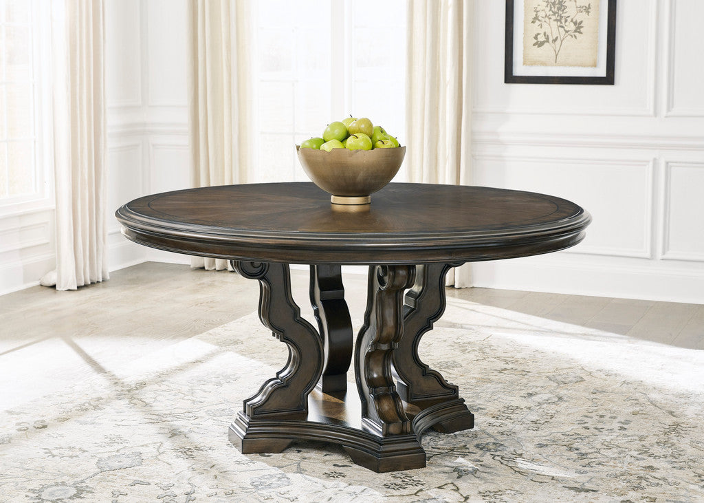 Maylee Round Dining Table with Pedestal Base – InStyle Furniture