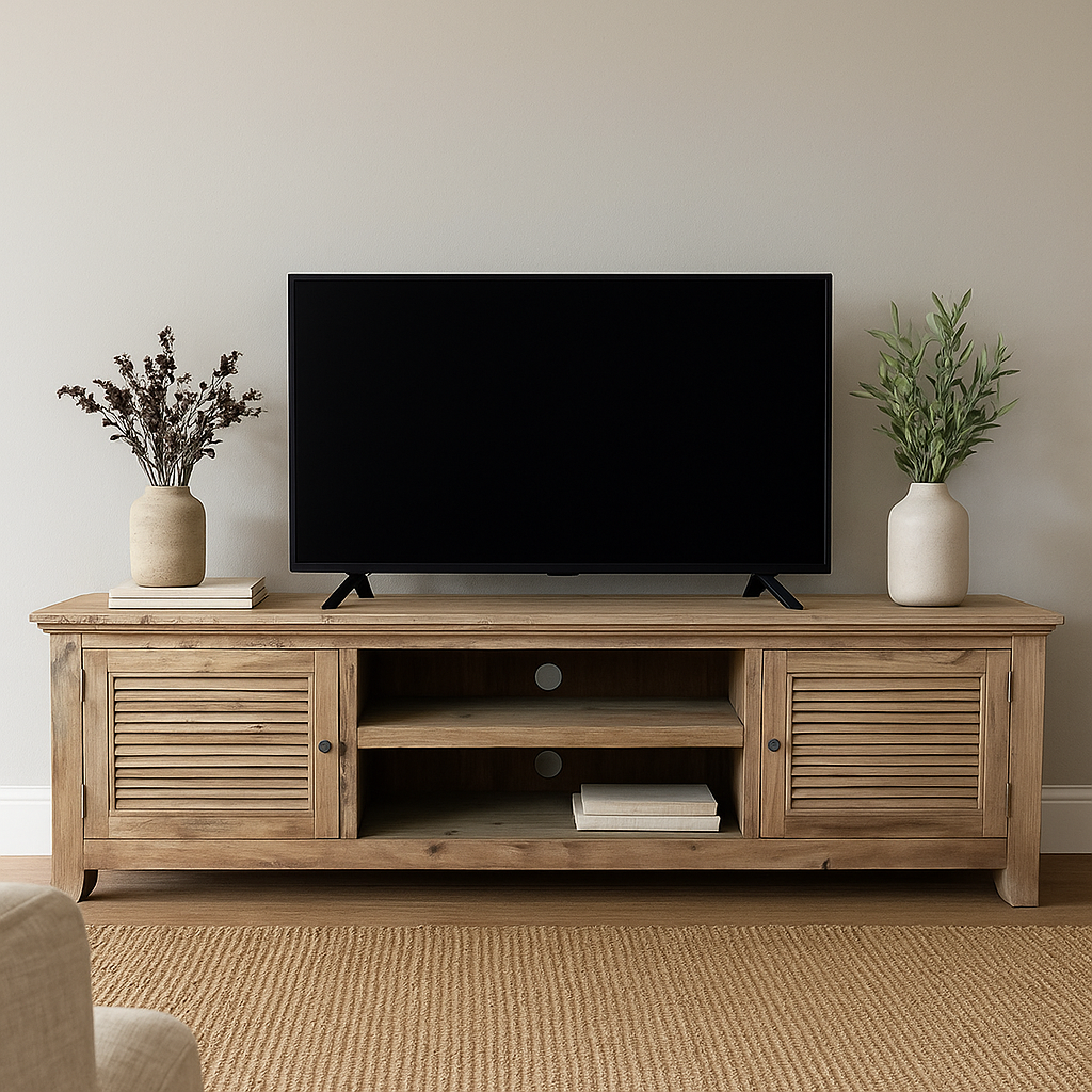 Mjolner 2-Door Entertainment & TV Unit 200cm | Recycled Elm Timber ...