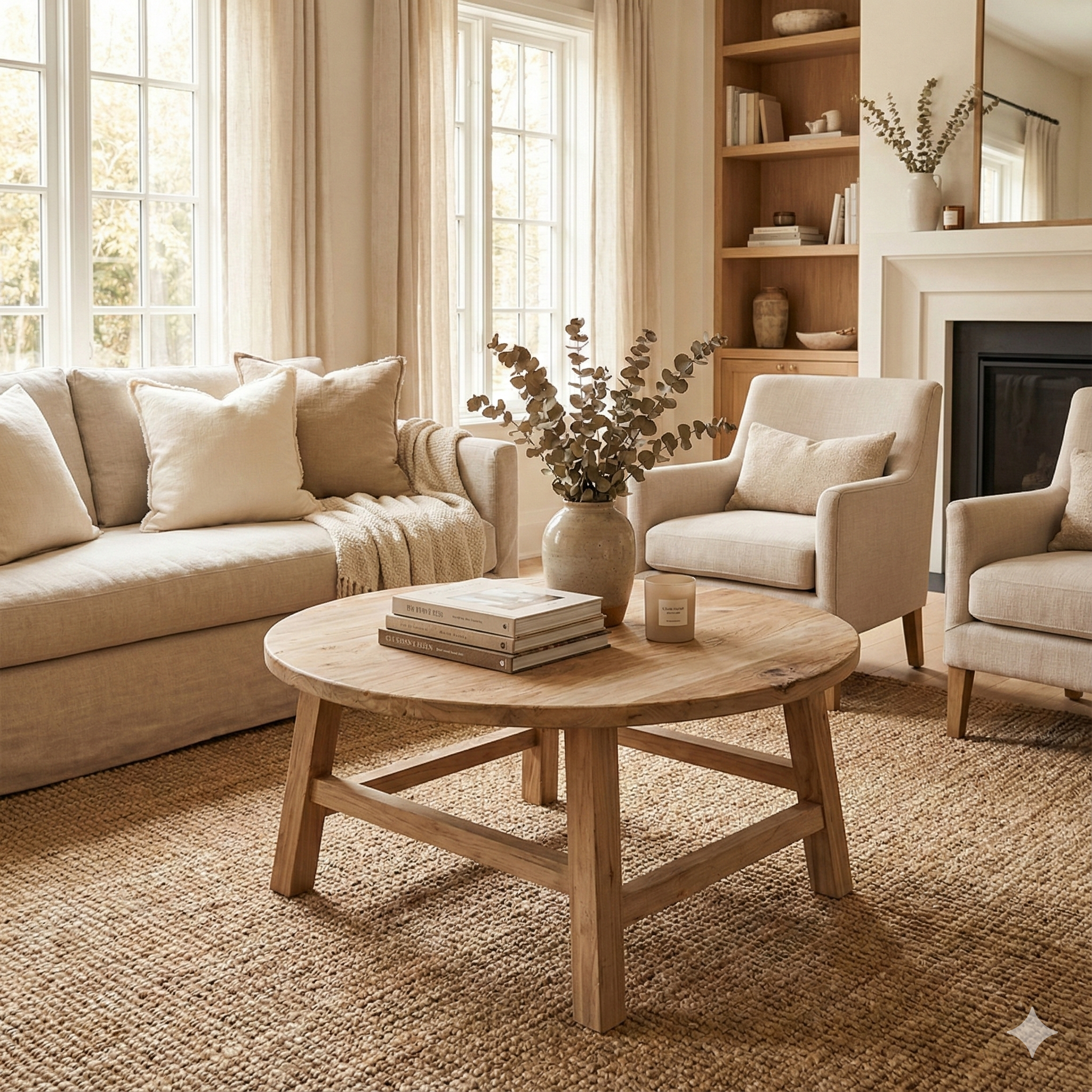 MJOLNER Round Coffee Table 85cm | Recycled Elm | InStyle Furniture