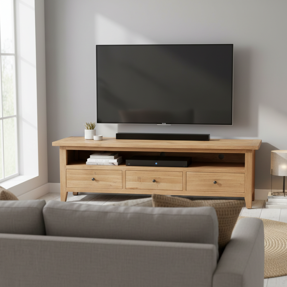 Monaco 1800mm TV Unit Natural | Recycled Elm – InStyle Furniture