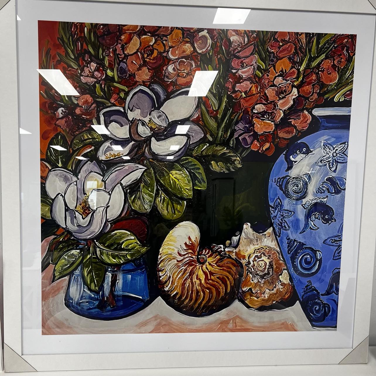 Flower in vase - Print in White Frame - InStyle Furniture