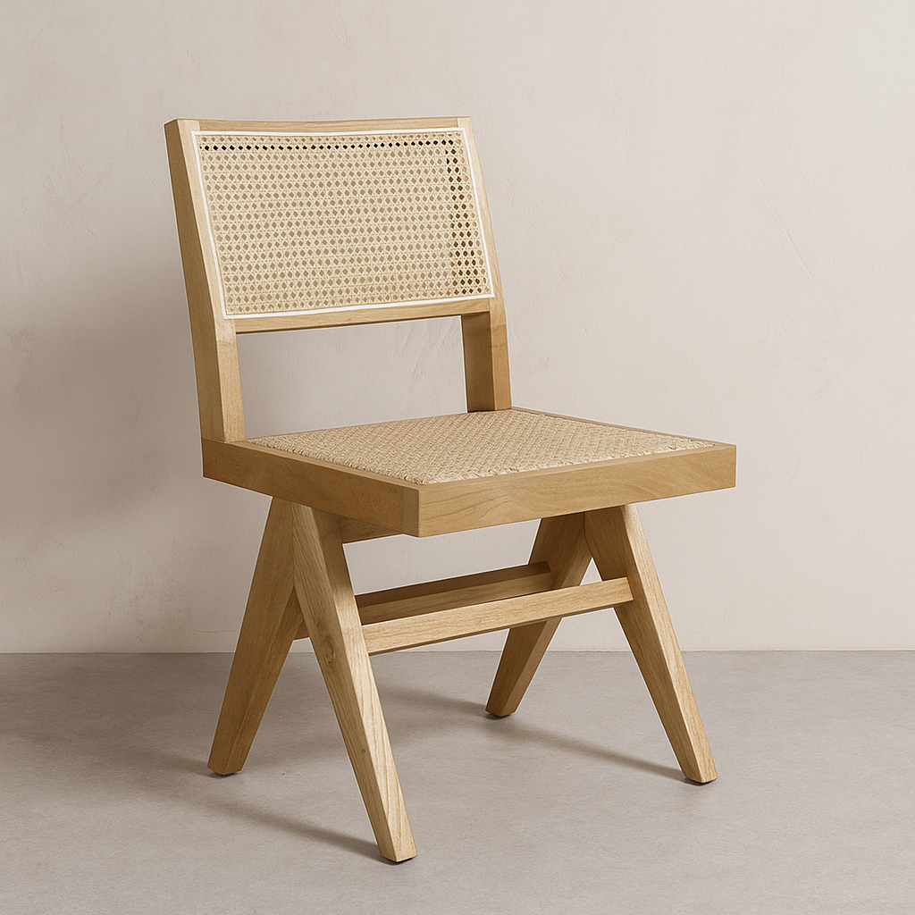 Portland Dining Chair – Natural Rattan & Elmwood | InStyle Furniture