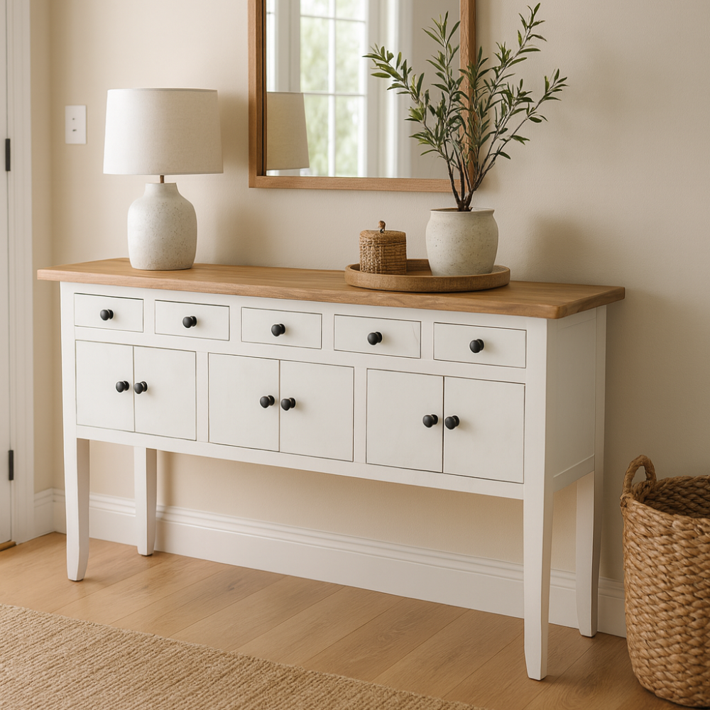 Rubi Timber Hall Table – White | Solid Timber | InStyle Furniture