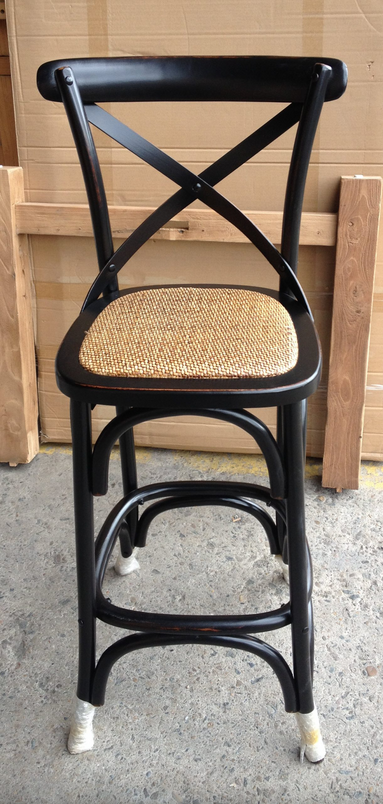 Cross Back Bar Stool - Black - InStyle Furniture