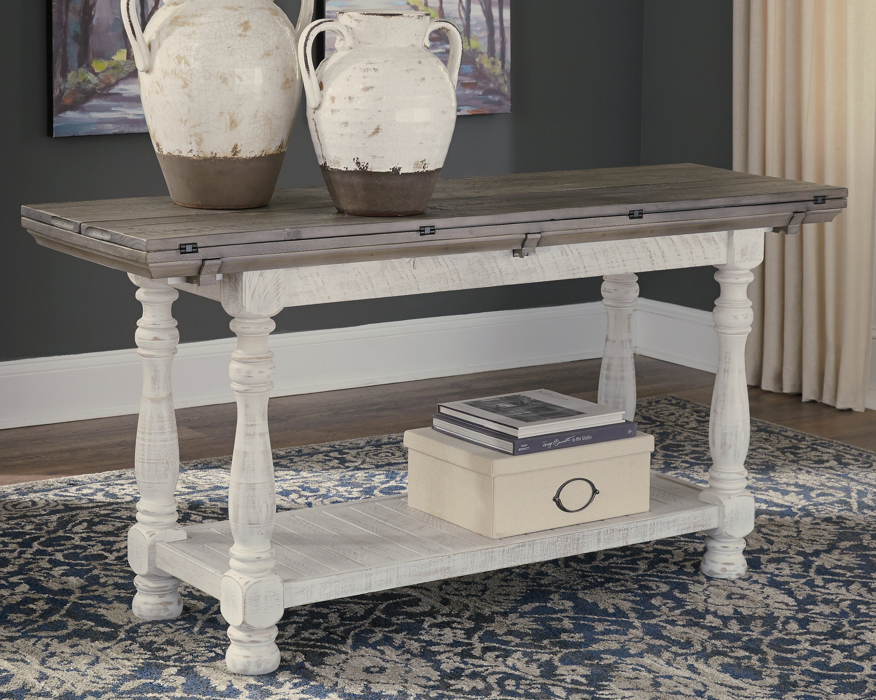 Havalance Flip-Top Hall Stand Table – Two-Tone Console – InStyle Furniture