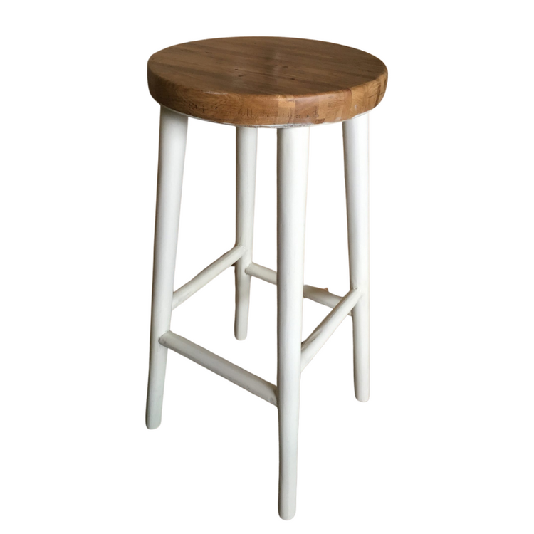 Tallawong 45cm Low Bar Stool - White – InStyle Furniture