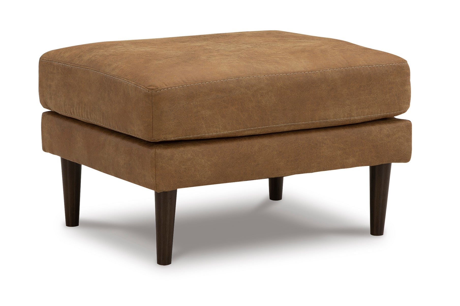 Telora Ottoman in Caramel Faux Leather – Stylish & Durable – InStyle ...