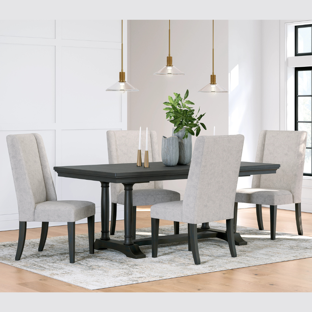Welltern 4-Seater Dining Set – Extendable Table & 4 Elegant Chairs ...