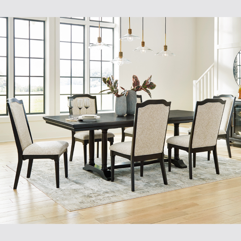 Welltern 6-Seater Dining Set | Extendable Table & 6 Elegant Chairs ...