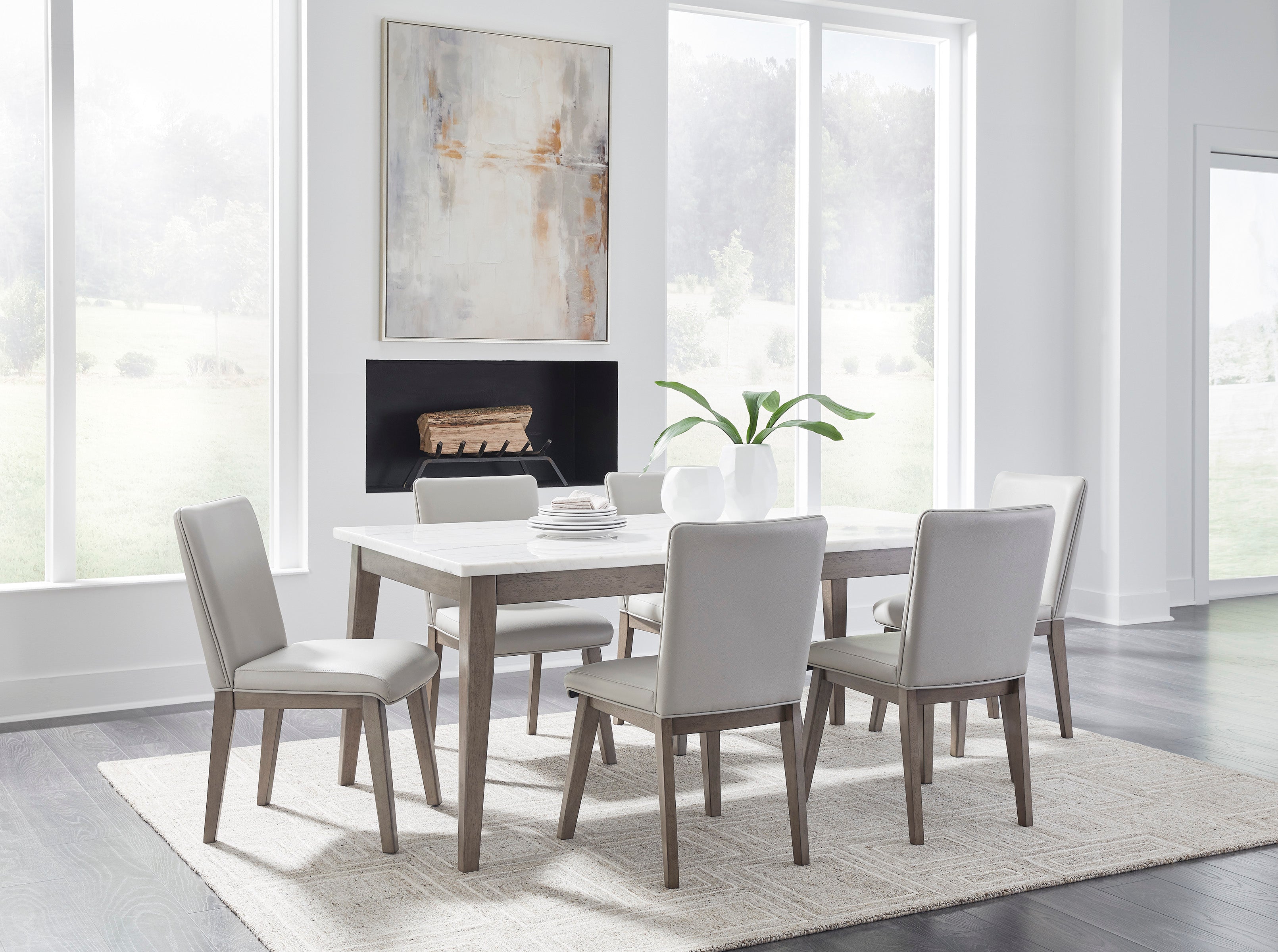 Loyaska 7 Piece Marble Dining Set | InStyle Furniture